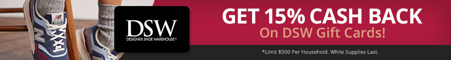 Buy DSW Gift Cards | Receive up to 15.00% Cash Back