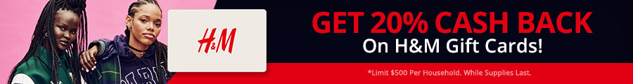 Buy H&M Gift Cards | Receive up to 20.00% Cash Back